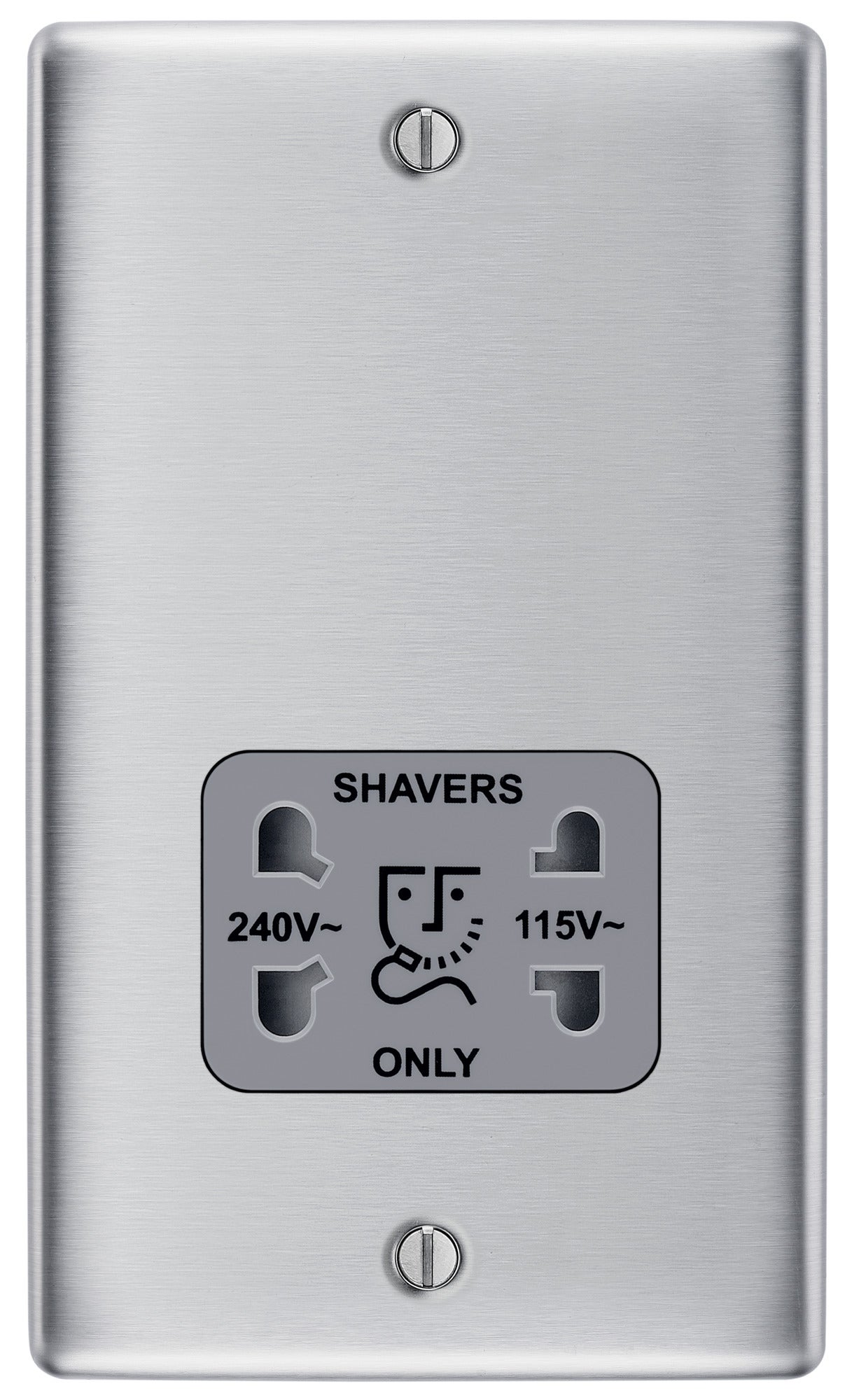 Bg Nexus Metal NBS20G - Brushes Steel Dual Voltage Shaver Socket 114 ...