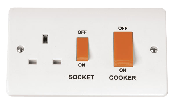 45A Cooker Switch With 13A DP Switched Socket Outlet CMA204 | Online Shop